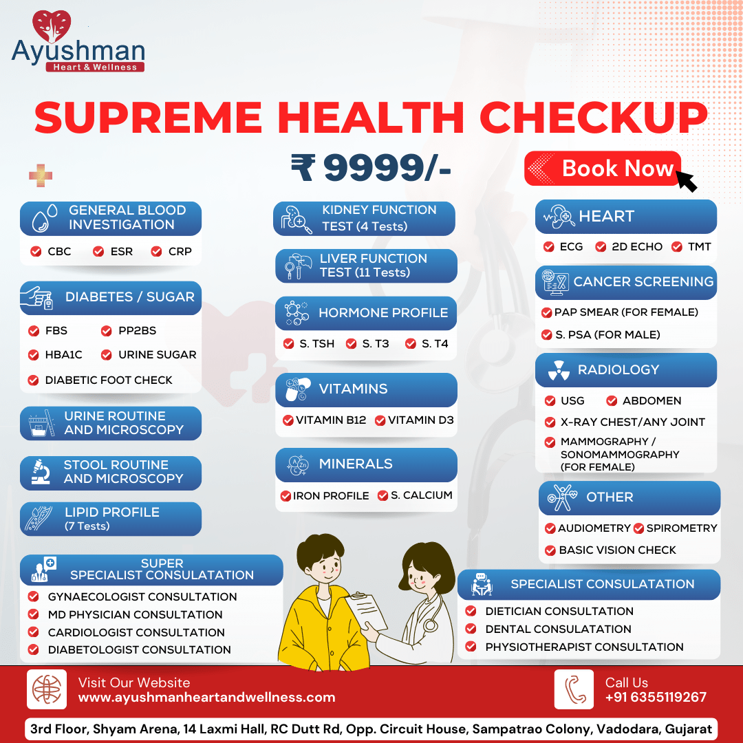 Comprehensive Health Checkup Packages in Vadodara | Ayushman Heart ...